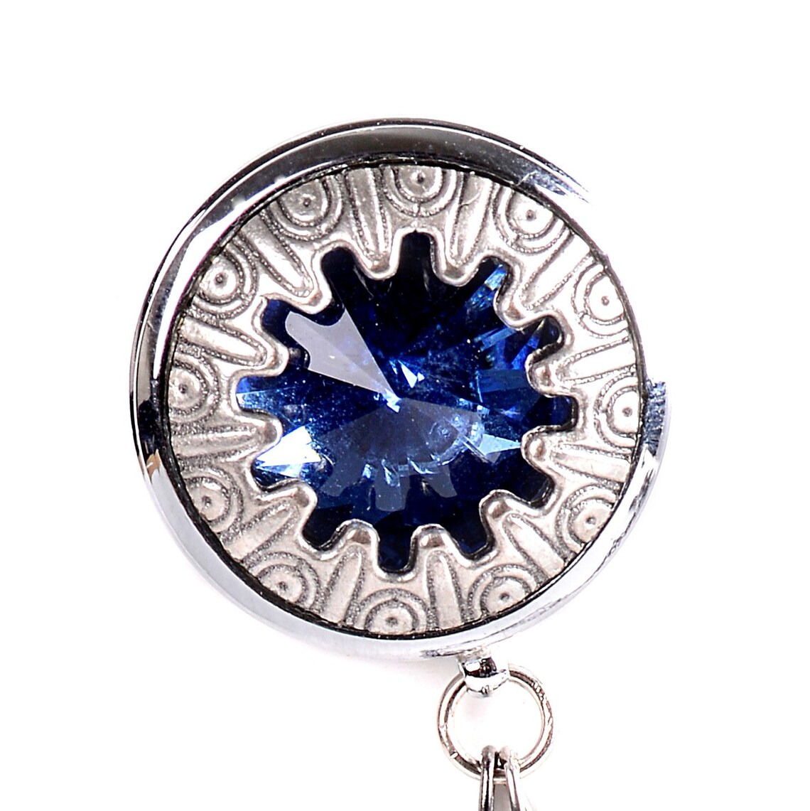 Chain Lapel Pin Made of Real Crystal Stone, Unisex Chain Lapel Brooch ...