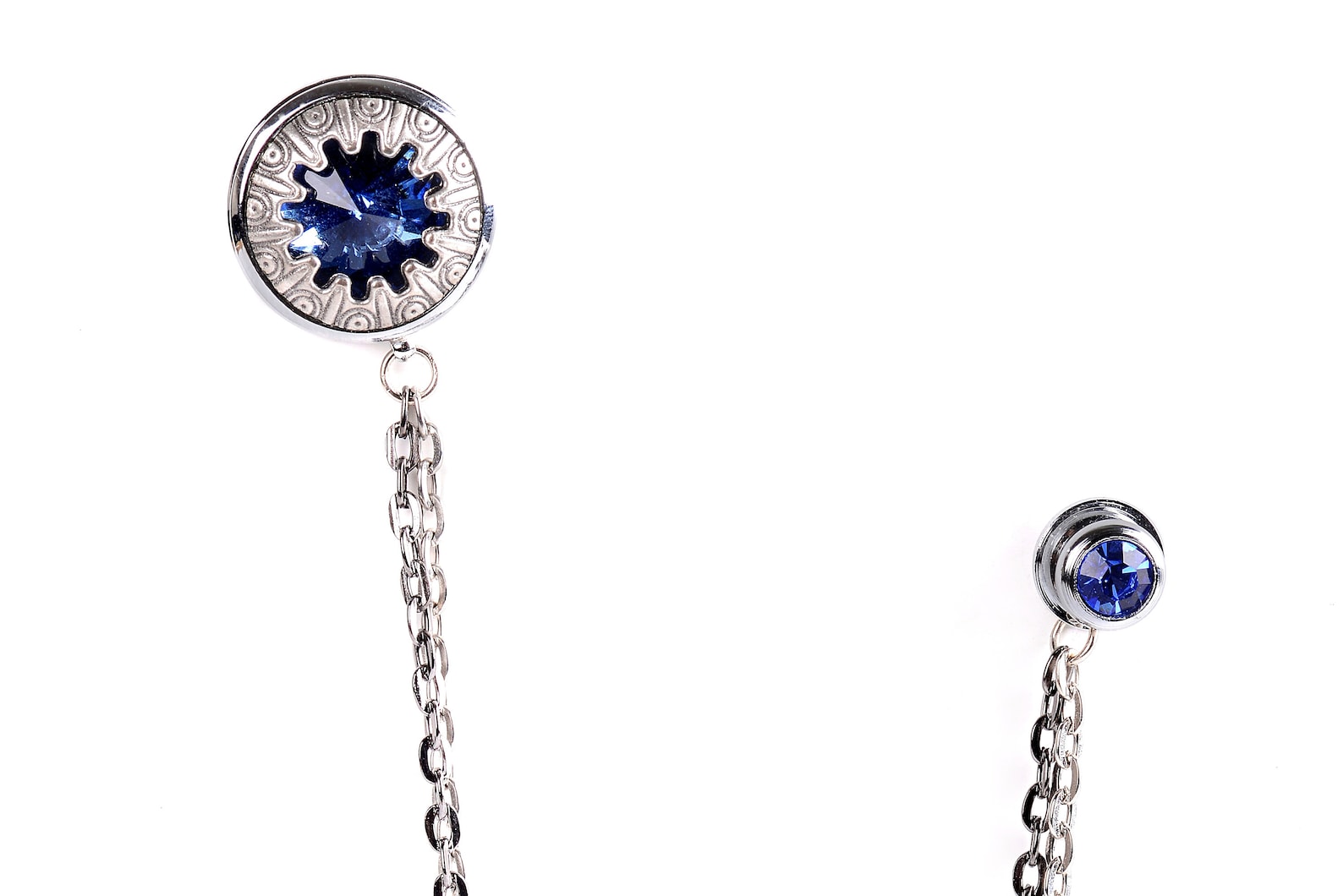 Chain Lapel Pin Made of Real Crystal Stone, Unisex Chain Lapel Brooch ...