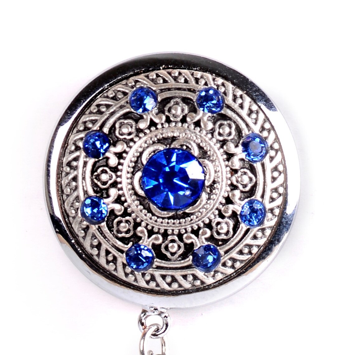 Chain Lapel Pin Made of Real Crystal Stones, Unisex Chain Lapel Brooch ...