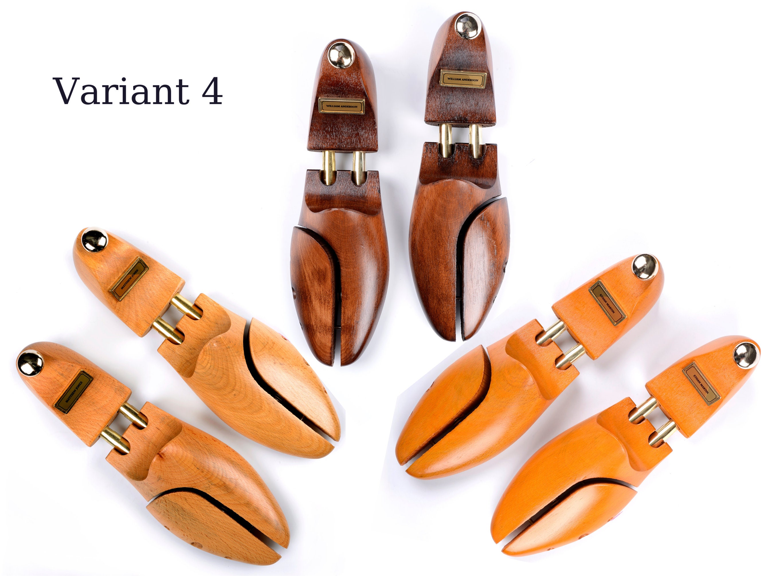 3 Pairs of Colorful Wooden Shoe Trees - Adjustable Beech Wood Shoe Tree ...