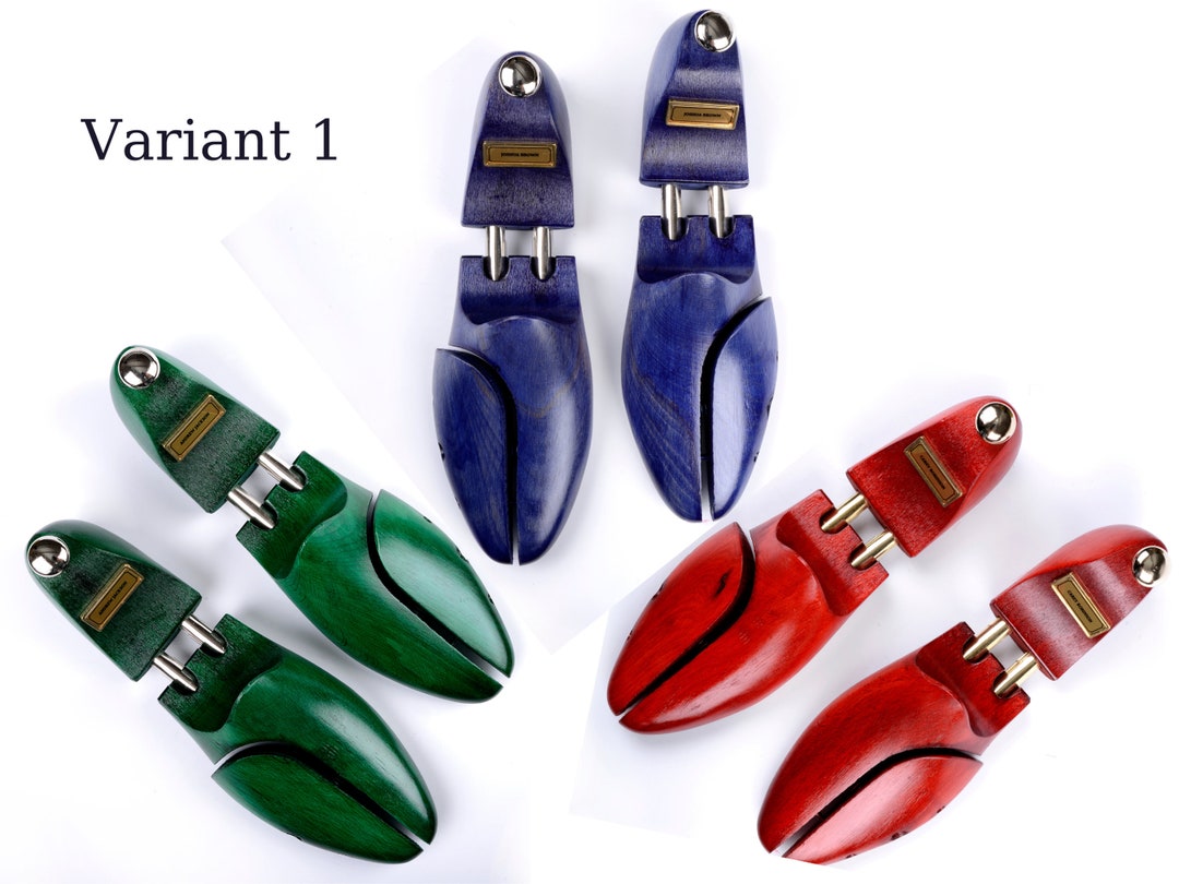 3 Pairs of Colorful Wooden Shoe Trees - Adjustable Beech Wood Shoe Tree ...