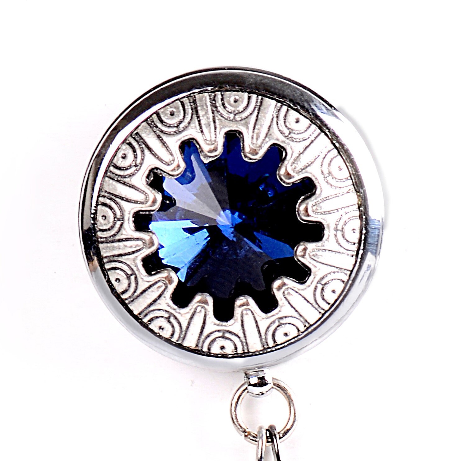 Chain Lapel Pin Made of Real Crystal Stone, Unisex Chain Lapel Brooch ...