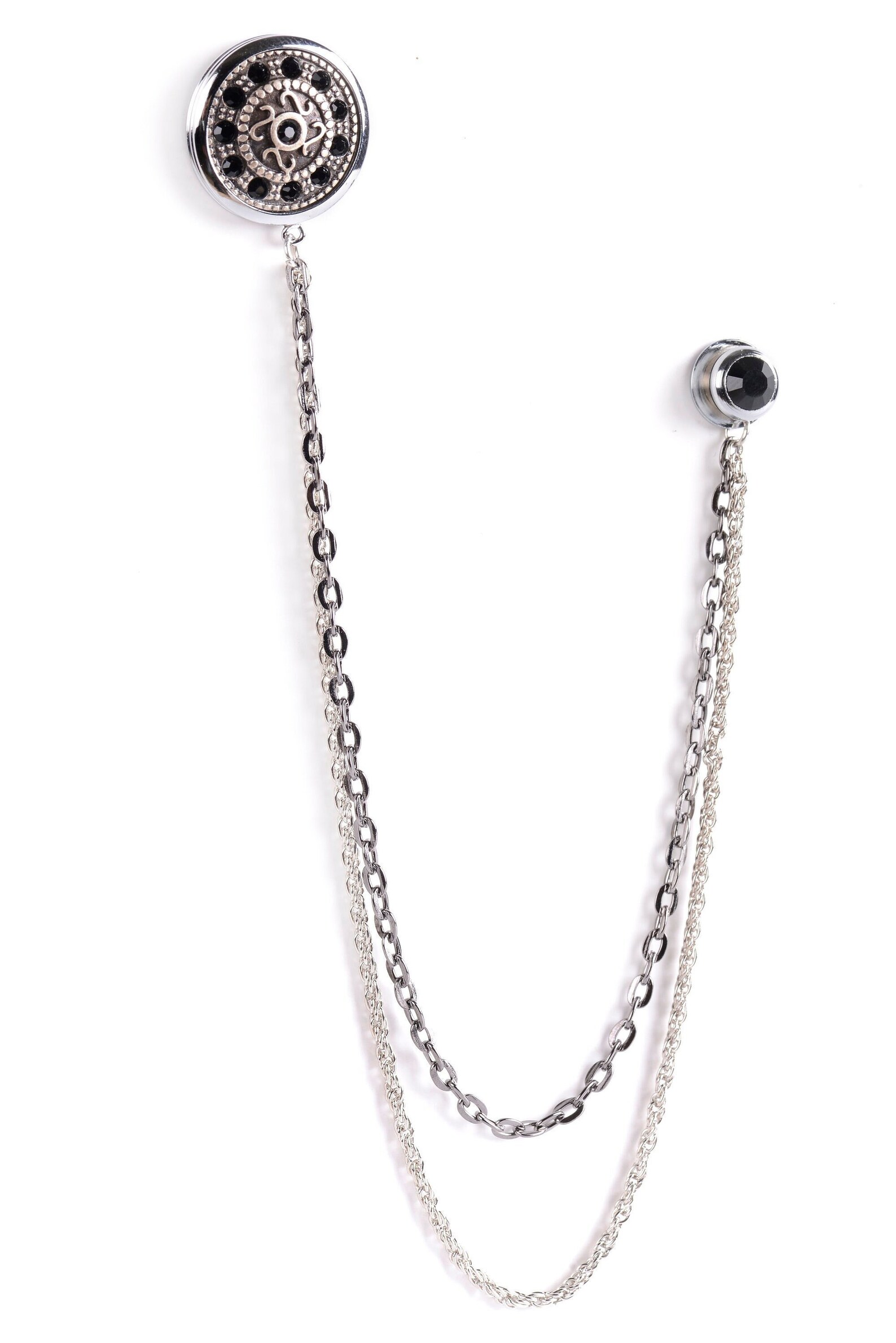 Handmade Chain Lapel Pins Made of Real Crystal Stones, Unisex Chain ...