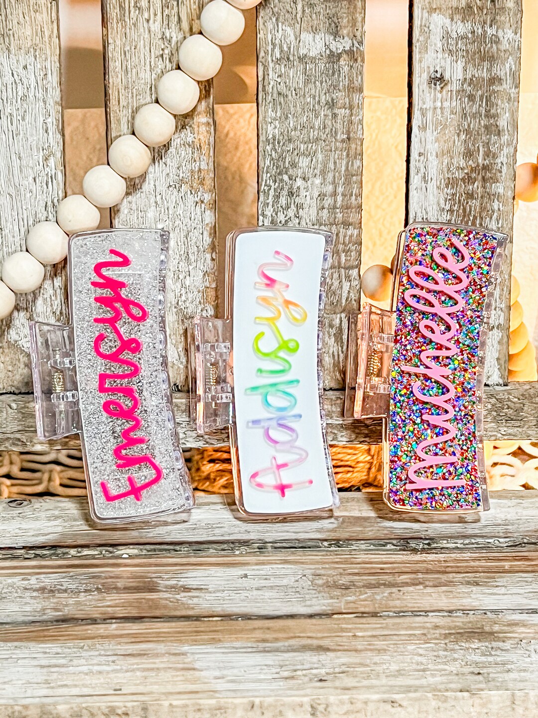 Custom Claw Clip Acrylic Hair Clip School Spirit Clip Personalized Hair ...