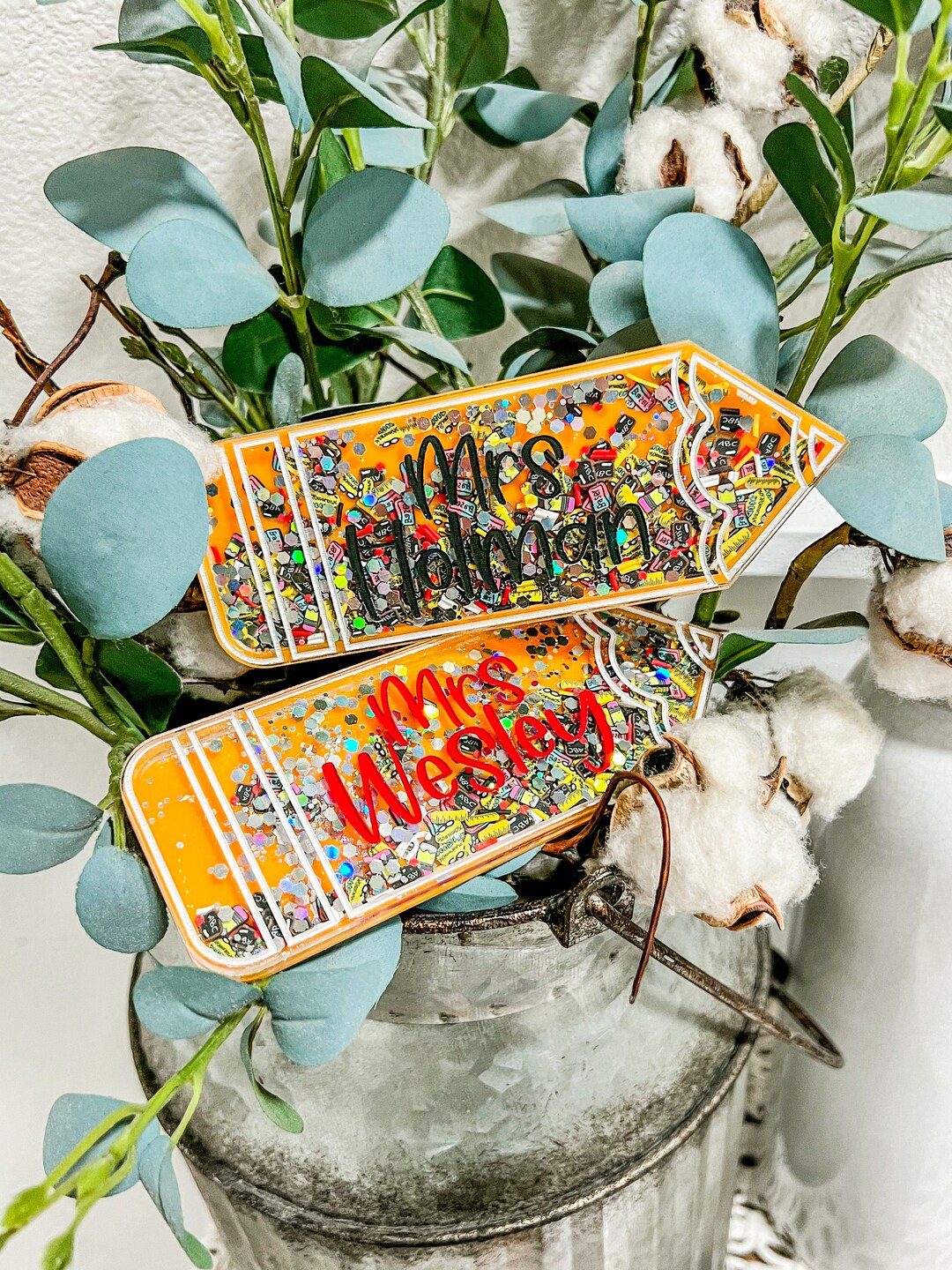 Teacher Desk Name Plate Decor Personalized Teacher Shaker Desk Sitter ...