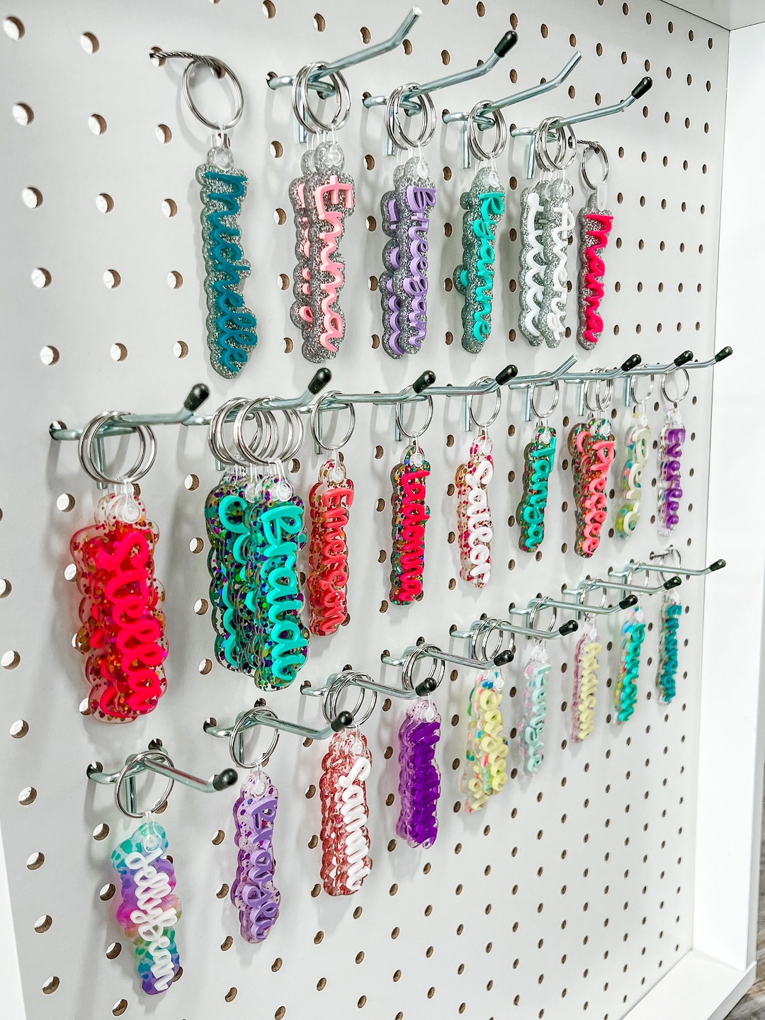 Personalized Confetti Acrylic Keychain - Etsy