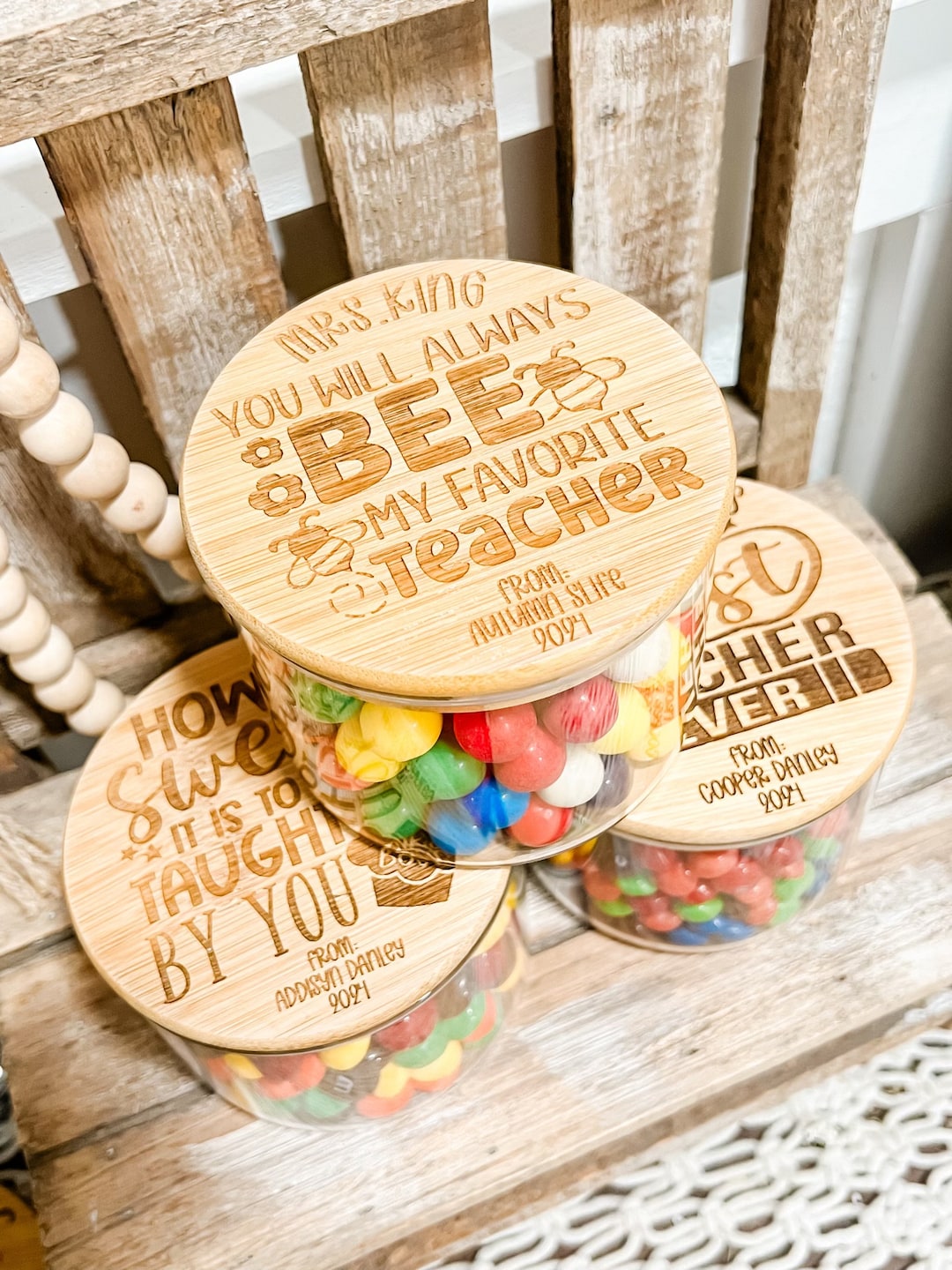 Teacher Candy Jar Teacher Appreciation Day Gift Back to Schoo Last Day ...