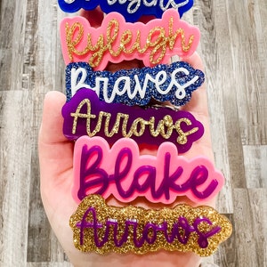 Acrylic Hair Clip School Spirit Clip Personalized Hair Clip Back to ...