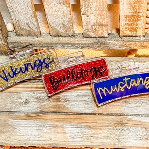 Custom Claw Clip Acrylic Hair Clip School Spirit Clip Personalized Hair ...