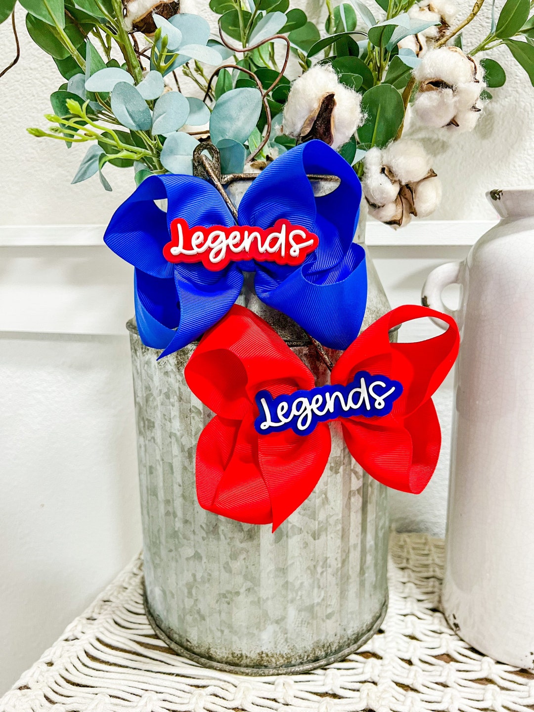 Personalized Bow School Spirit Hair Bow Acrylic Center Hair Bow - Etsy