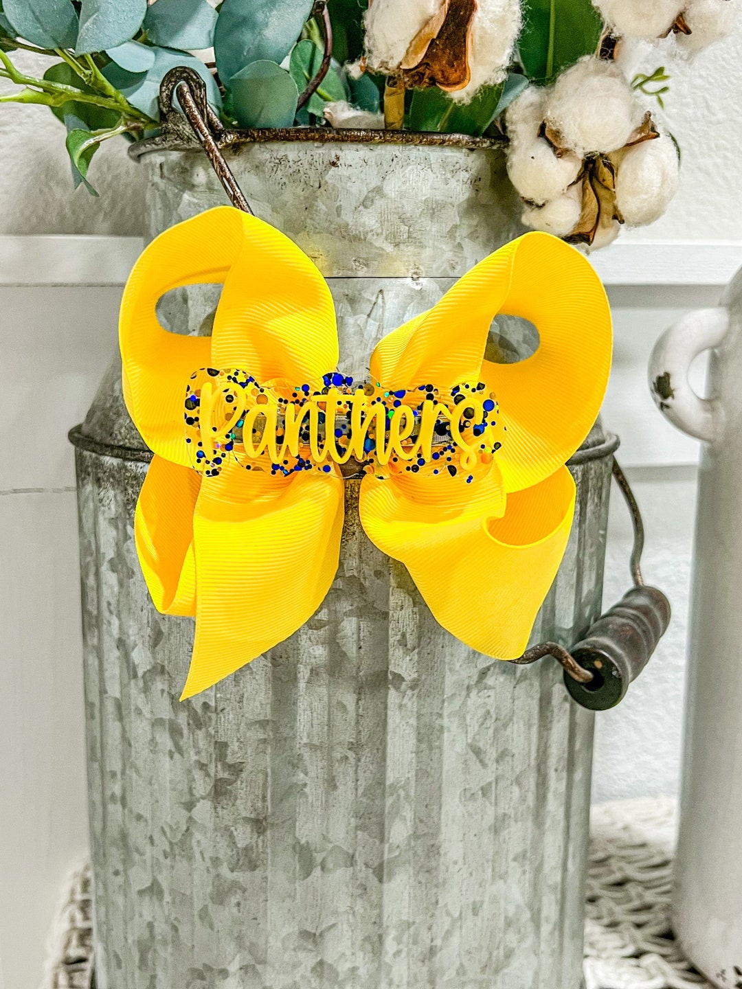 Personalized Bow School Spirit Hair Bow Acrylic Center Hair Bow - Etsy