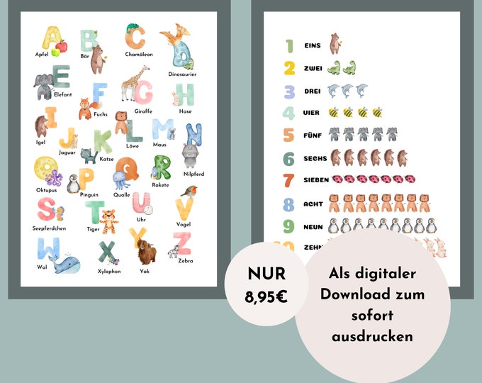 ABC Alphabet Poster for Children, German Abc Poster - Etsy Australia