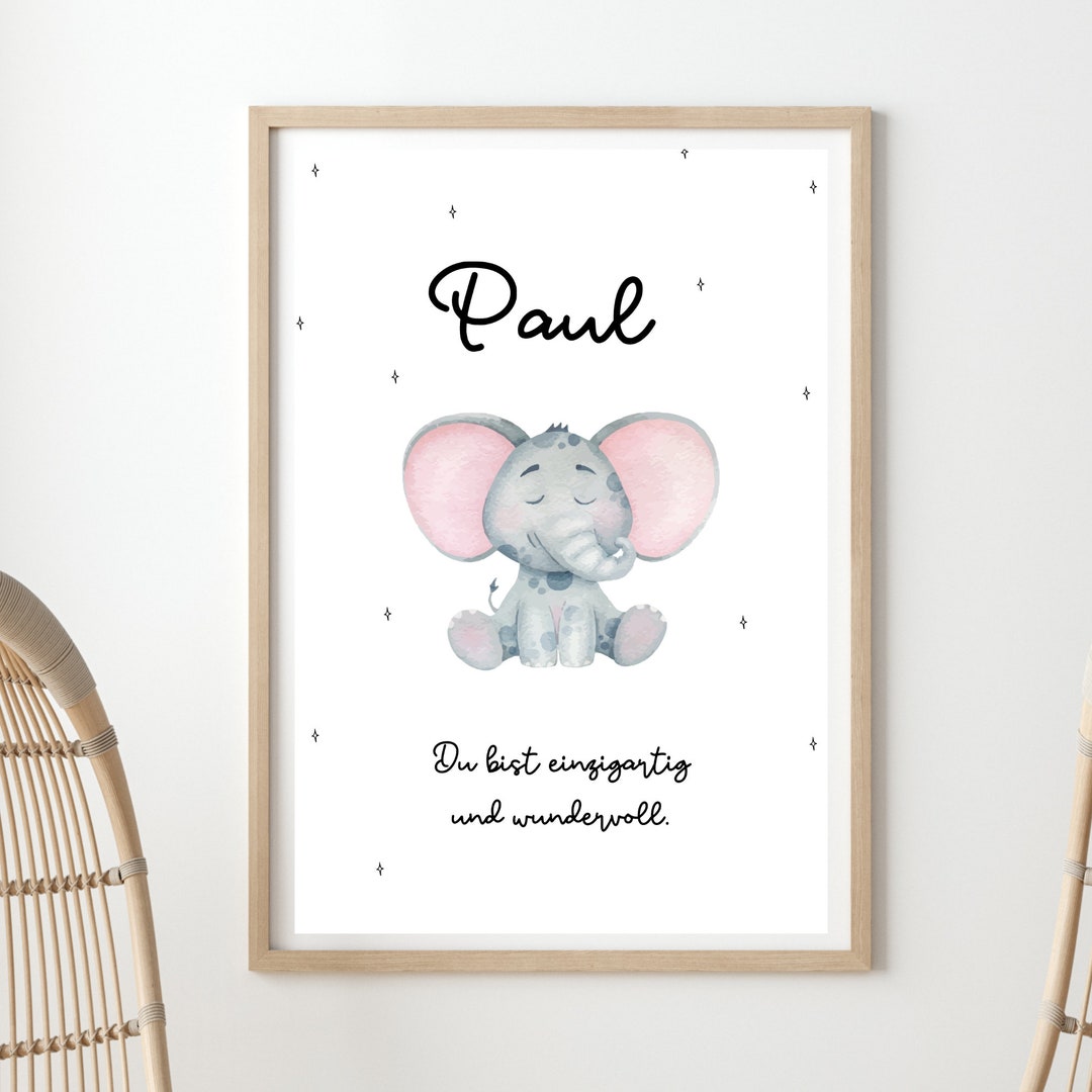 Customizable Affirmation Poster Elephant for Children as a Gift ...