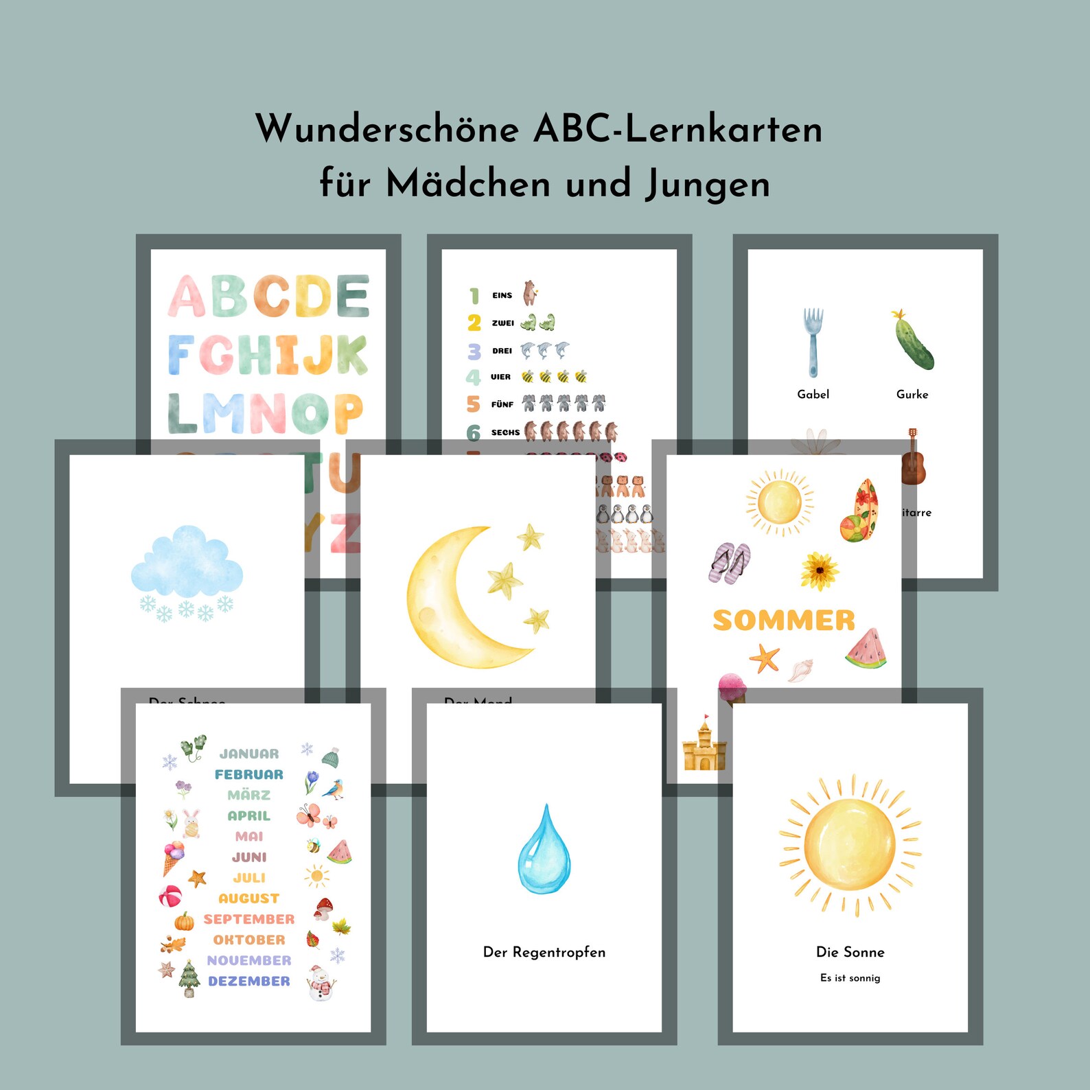 WEATHER • German • Printable Flashcards • Three-part Montessori Cards ...