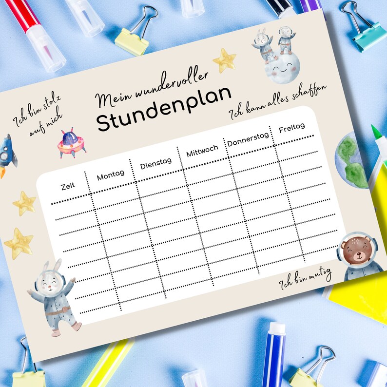 School Timetable for Kids- Printable- Download, School Schedule, School ...