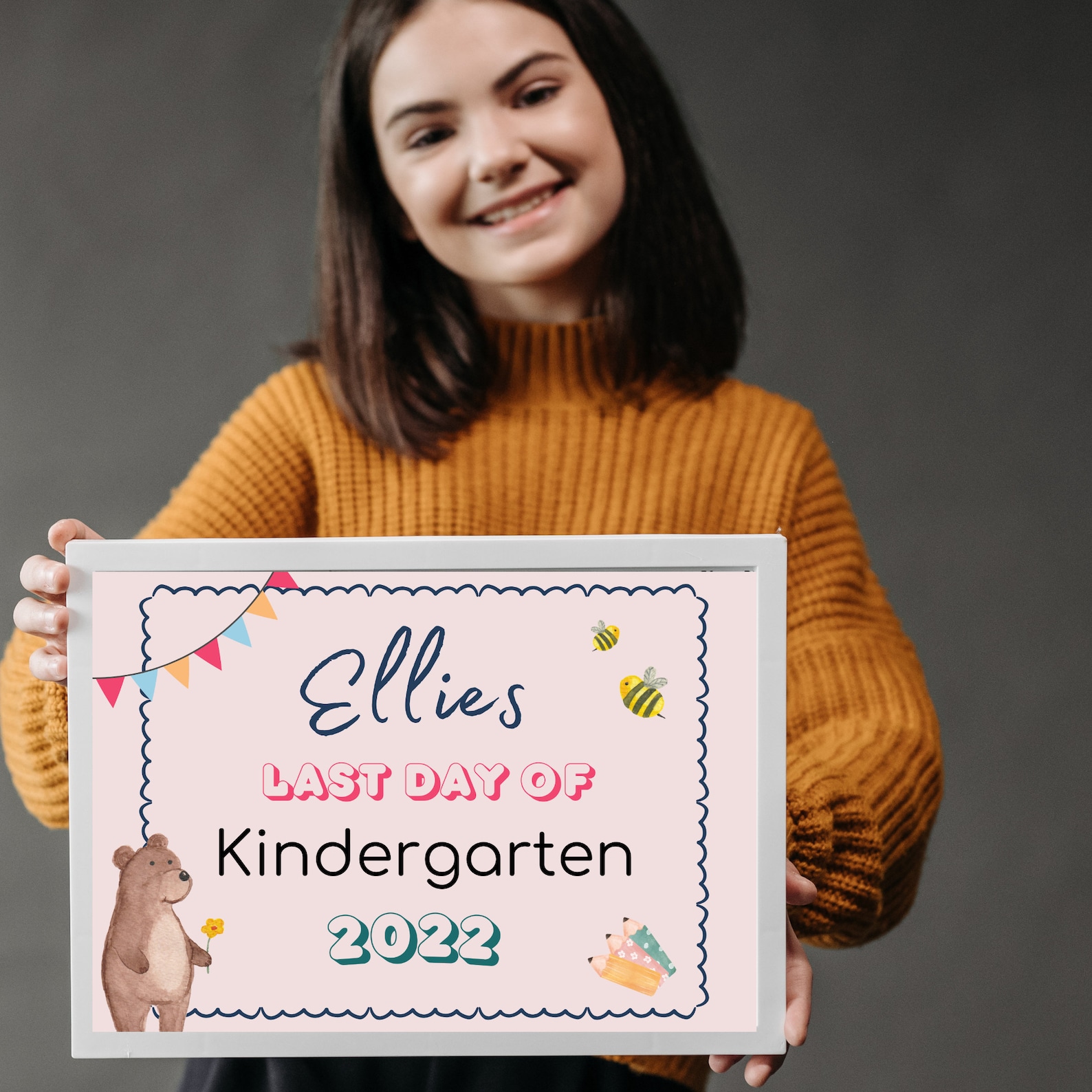 Editable First Day of Kindergarten Sign Printable Last Day - Etsy