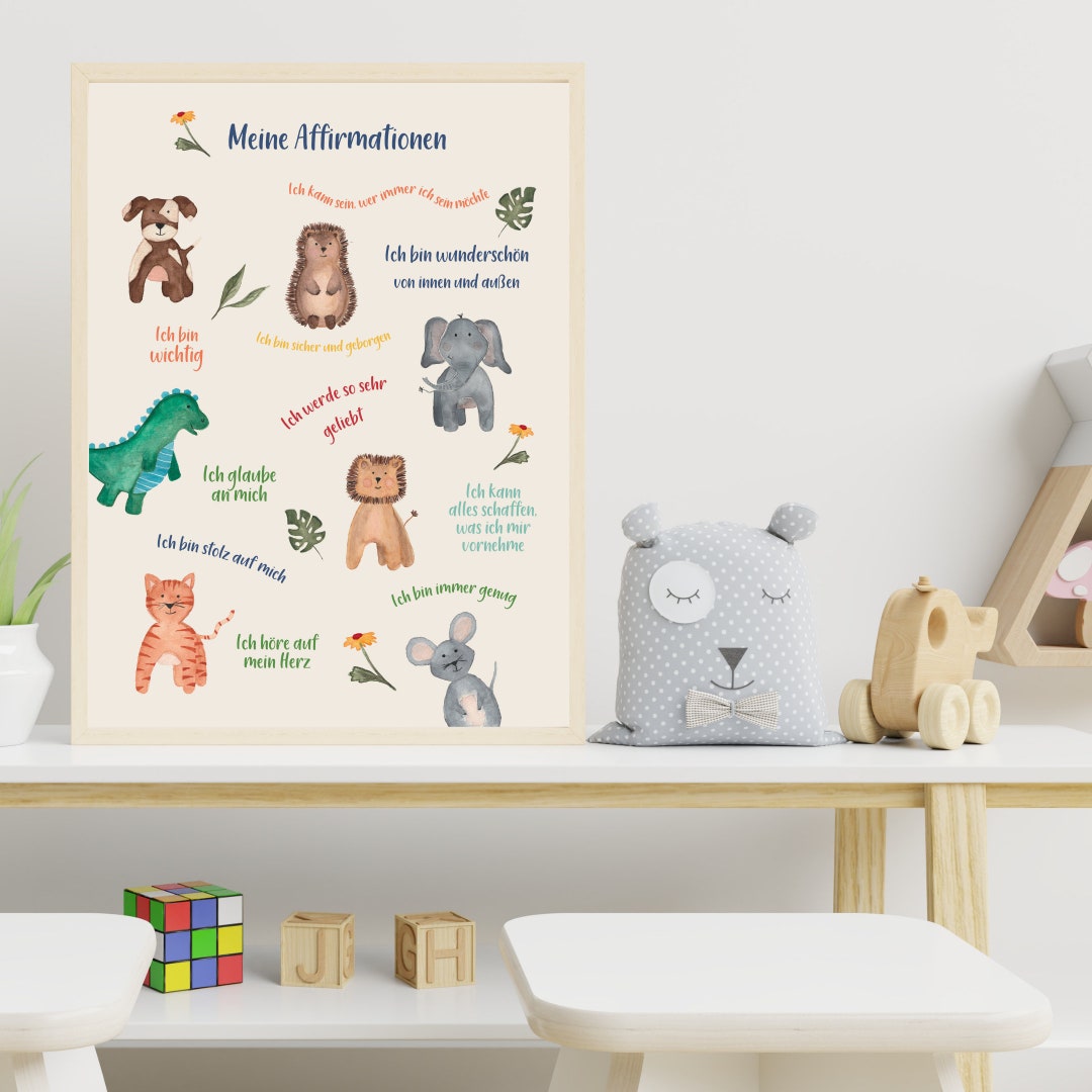 Affirmation Poster | Beige | for Children as a Gift, Encouragement, for ...