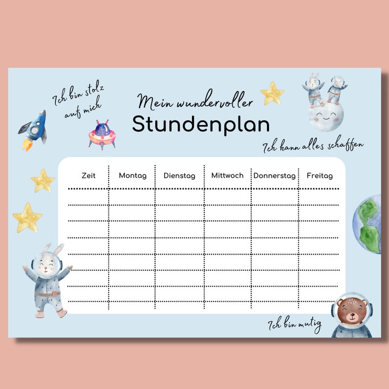 School Timetable for Kids- Printable- Download, School Schedule, School ...