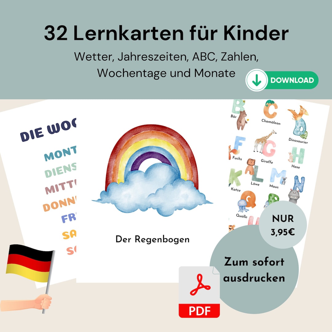 WEATHER • German • Printable Flashcards • Three-part Montessori Cards ...