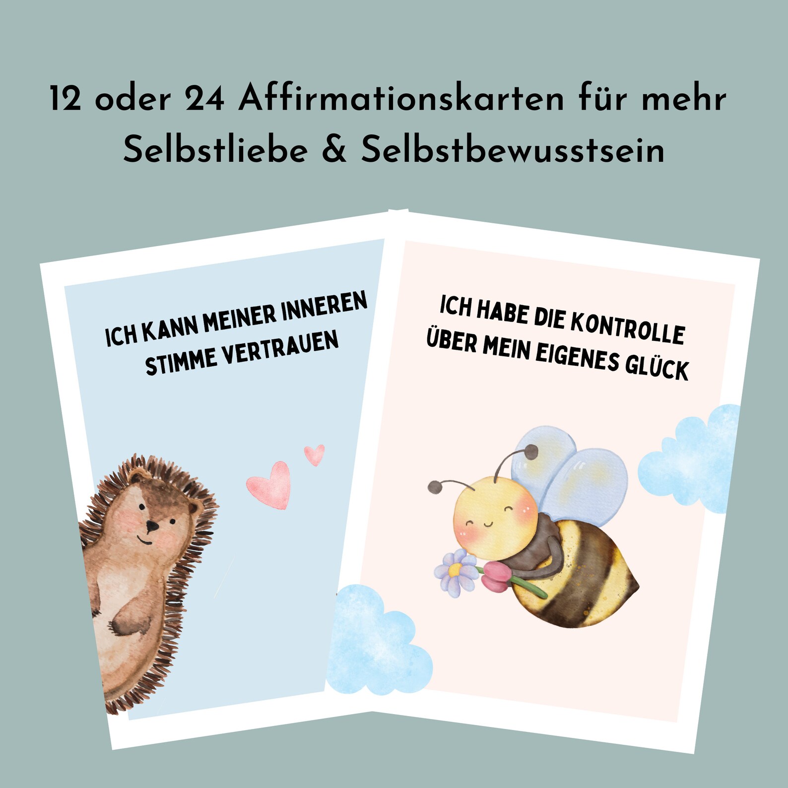 Kids Positive Affirmation Cards Set German Mindfulness Gift for ...