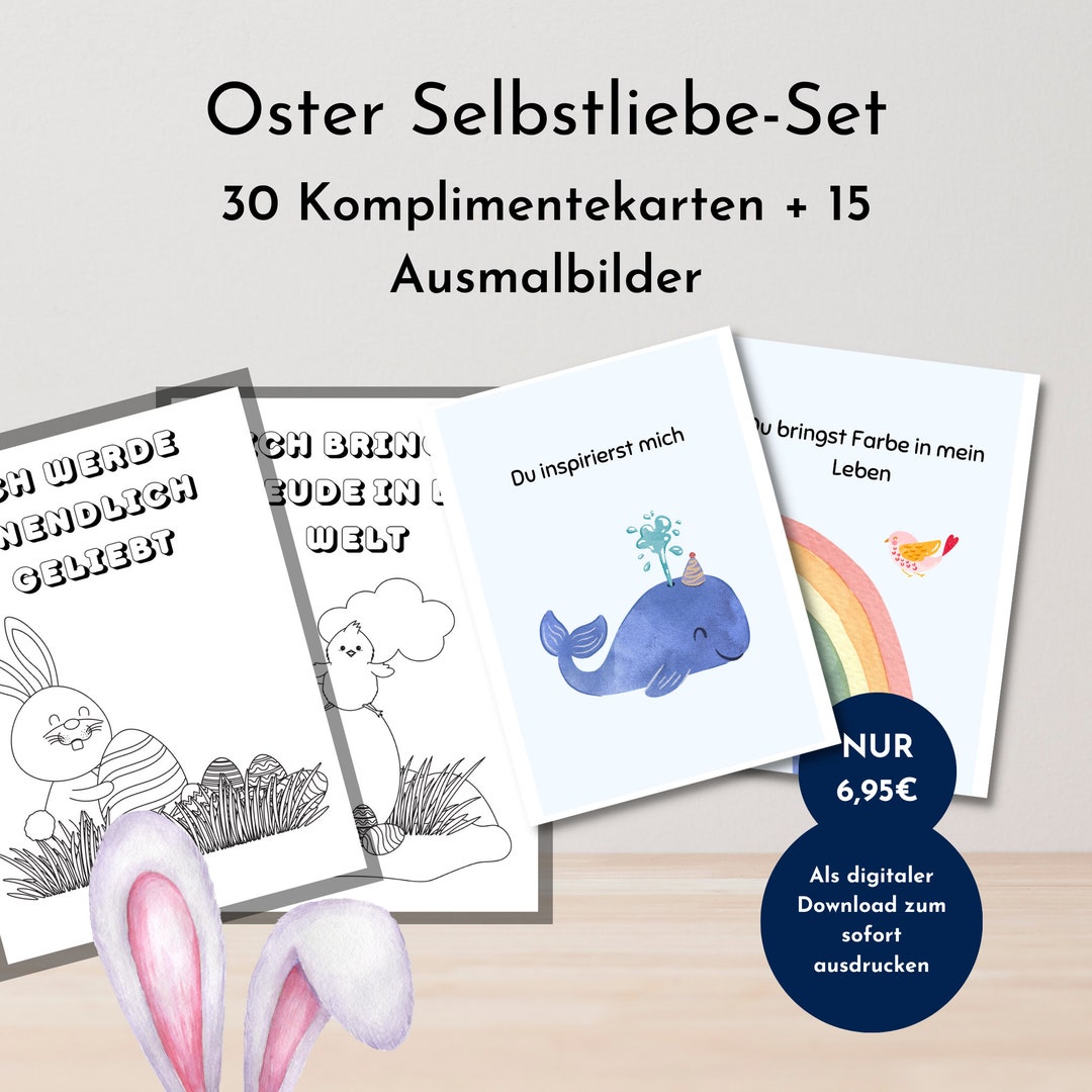 Easter Coloring Pictures + Compliment Cards - Easter Gifts Kids ...