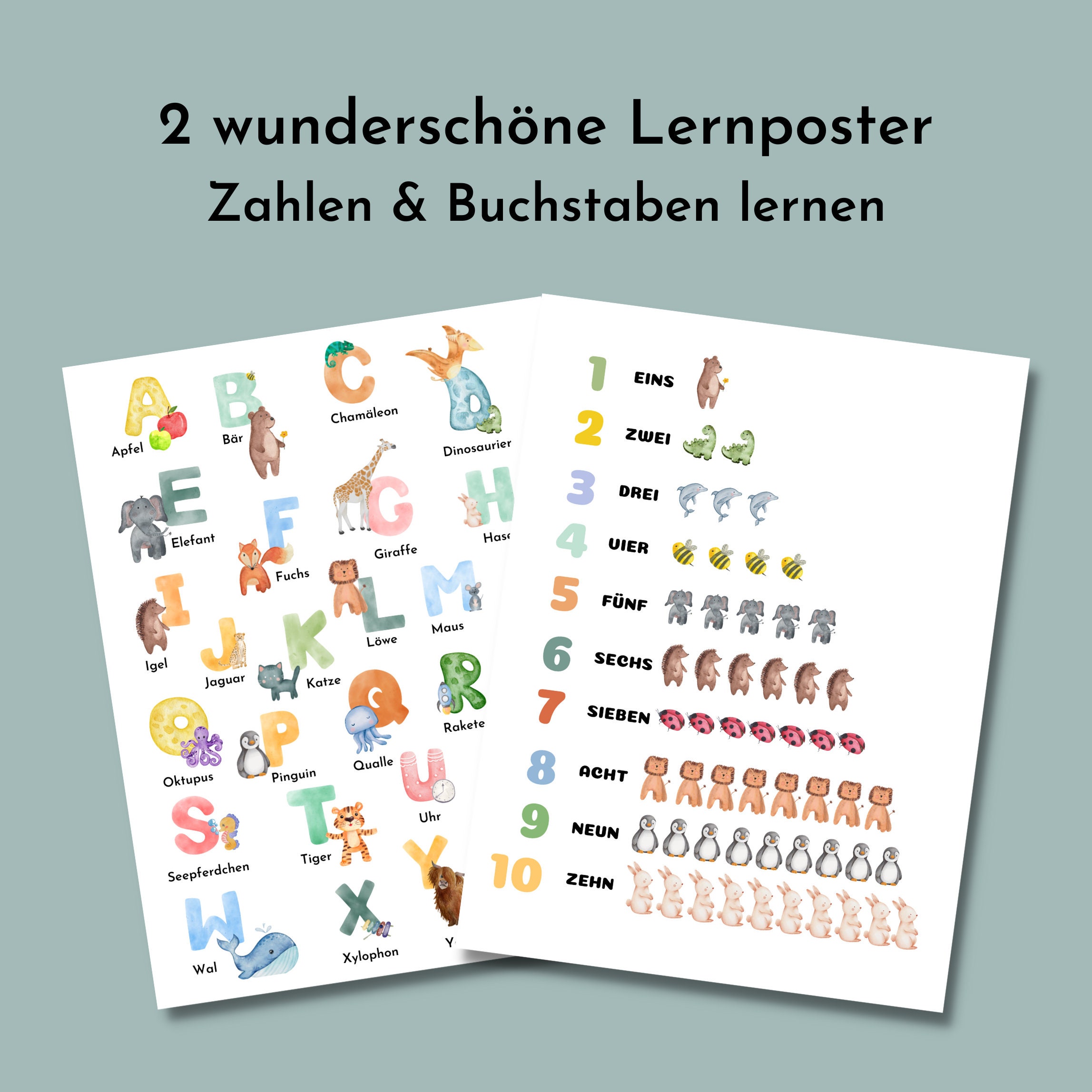 ABC Alphabet Poster for Children, German Abc Poster - Etsy Australia
