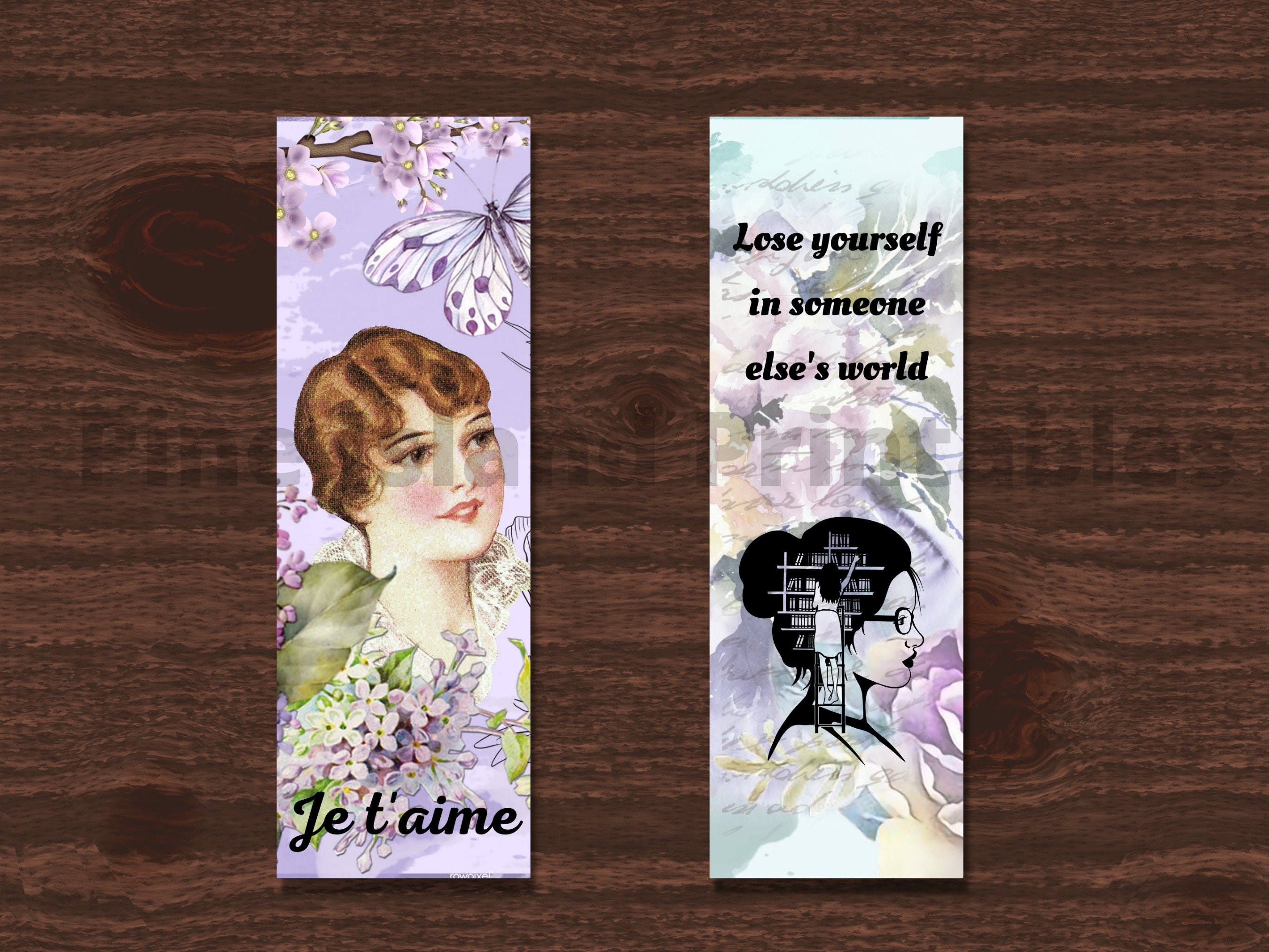 Printable Bookmarks, Unique Bookmark Set of Six, Digital Download ...