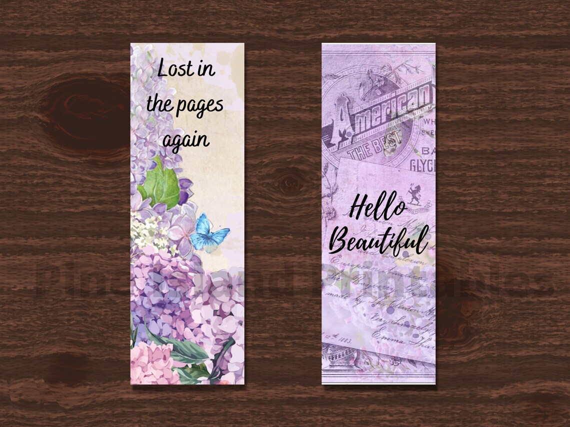 Printable Bookmarks, Unique Bookmark Set of Six, Digital Download ...