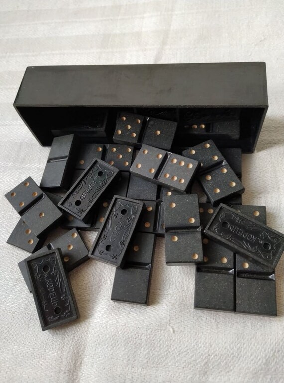 Soviet Domino Dominoes Soviet Board Game Black Tiles | Etsy