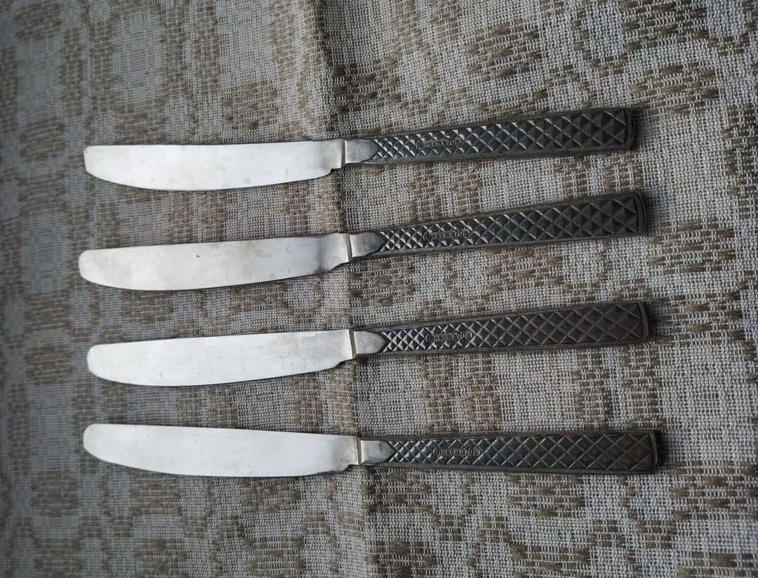 Soviet Vintage Knives Set of 4 Stainless Steel Cutlery Vintage Soviet ...