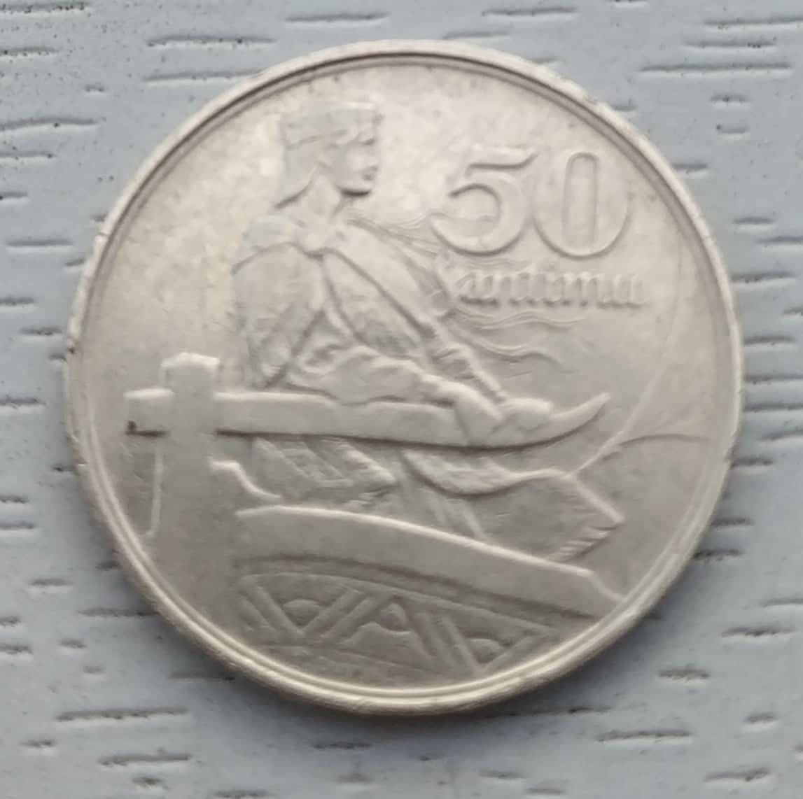 Latvia 50 Santimi Coin, Latvian Coin, Latvian Vintage Santims Issued in ...