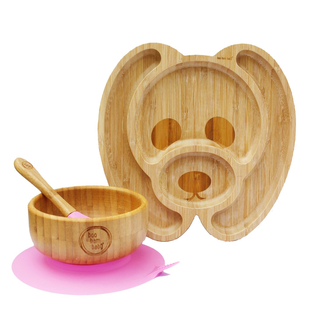Boobambaby®'s Duke the Dog! Bamboo Baby Plate With Bowl and Spoon ...