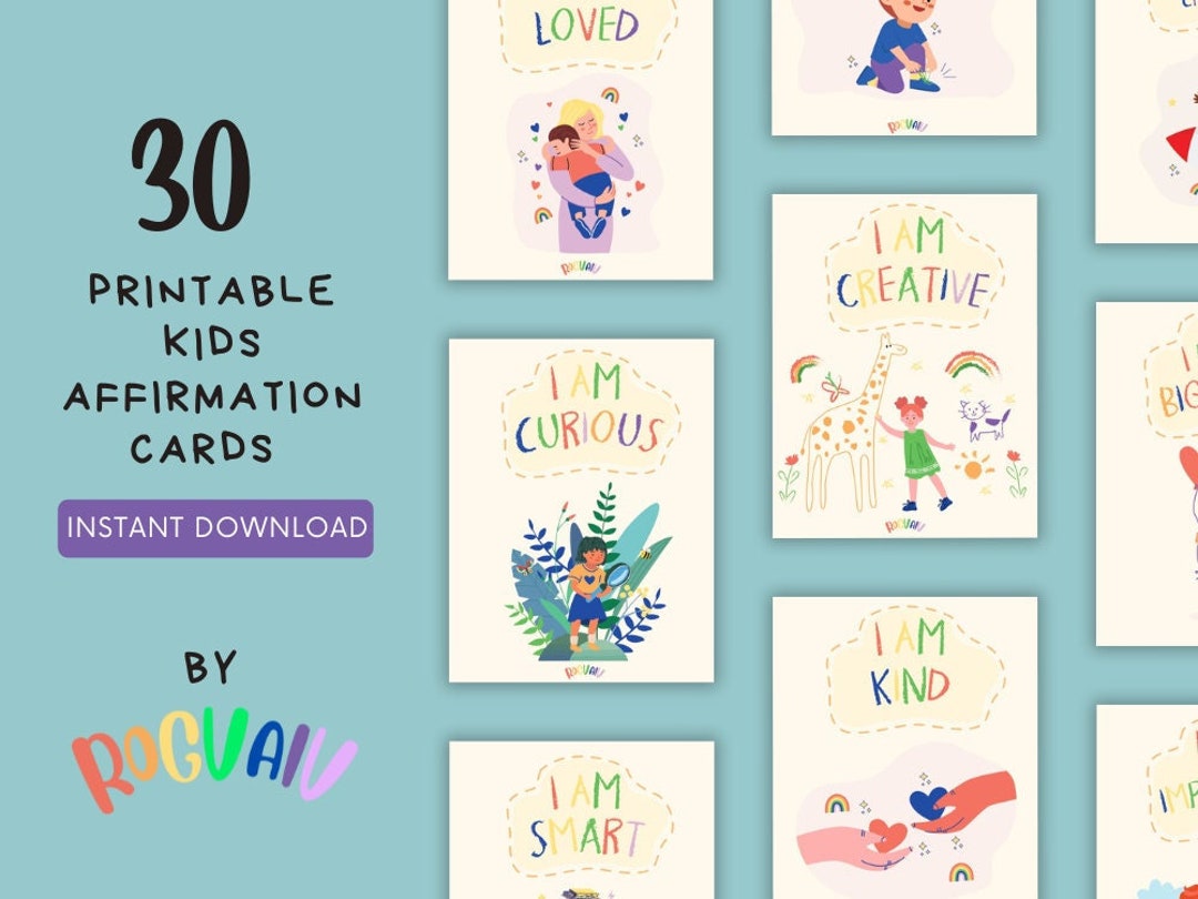 30 Kids Affirmation Cards - Etsy