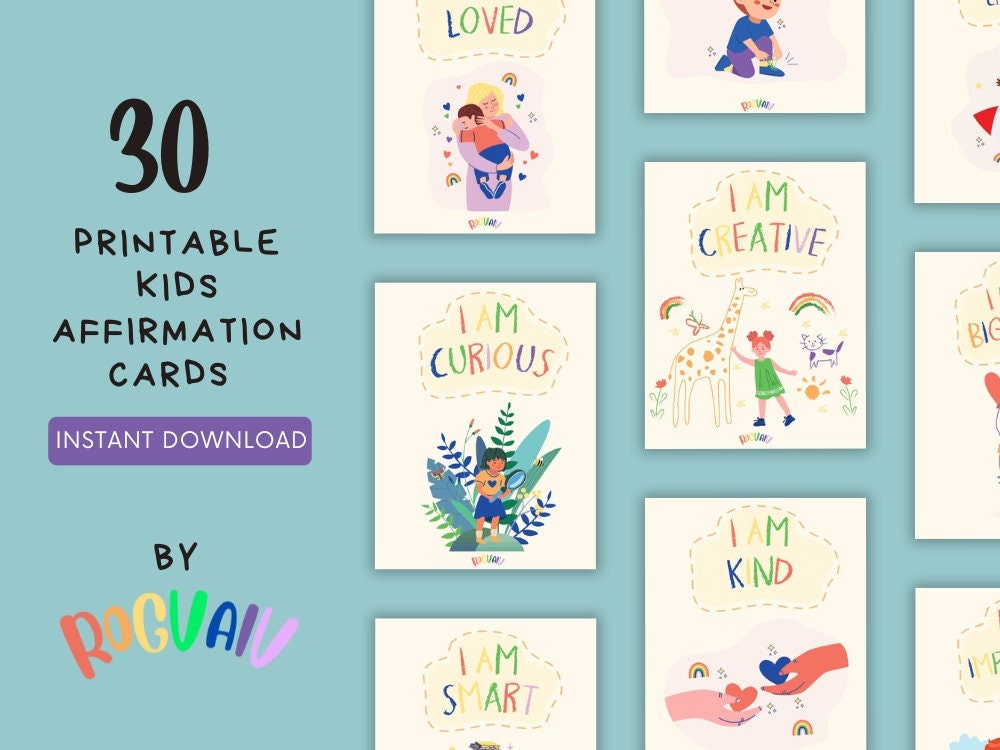 30 Kids Affirmation Cards - Etsy