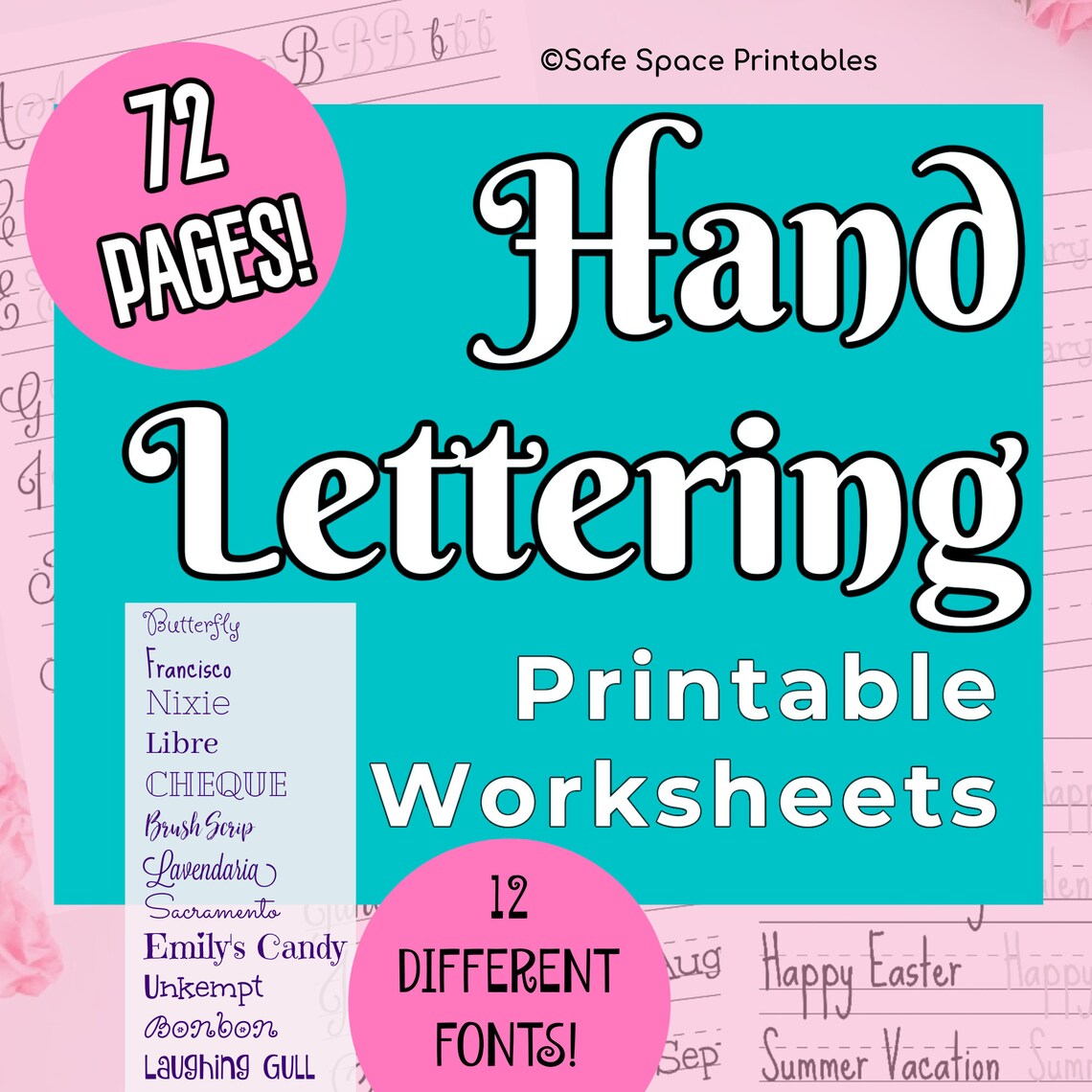 PRINTABLE COMPLETE Hand Lettering Workbook for Beginners 72 | Etsy