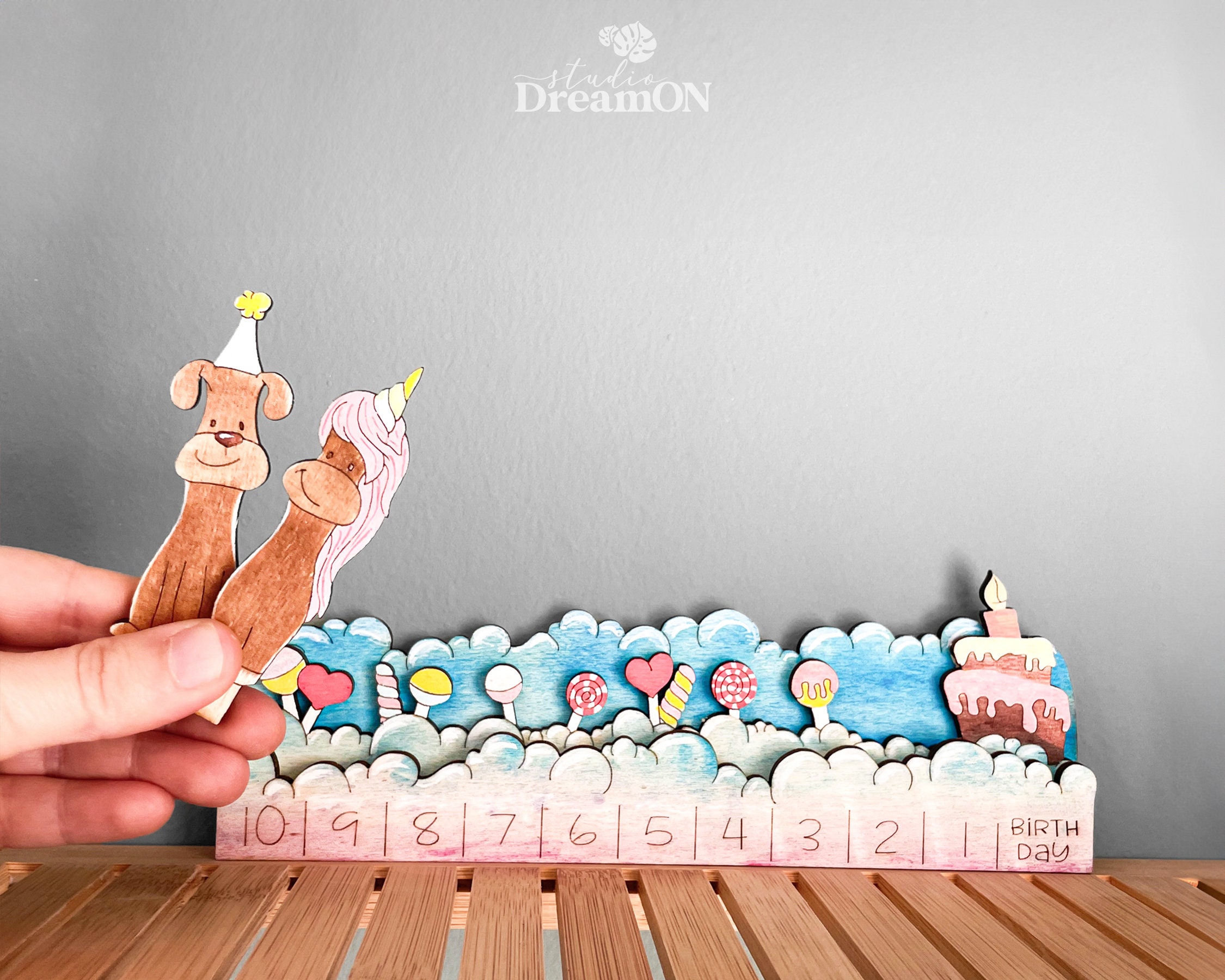 Custom Birthday Countdown Calendar Whimsical Birthday Tracker With ...