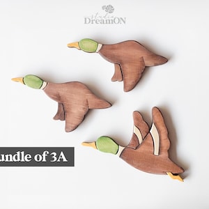 Flying Mallard Ducks Wooden Wall Art Decor - Lake House Decor for Wall ...