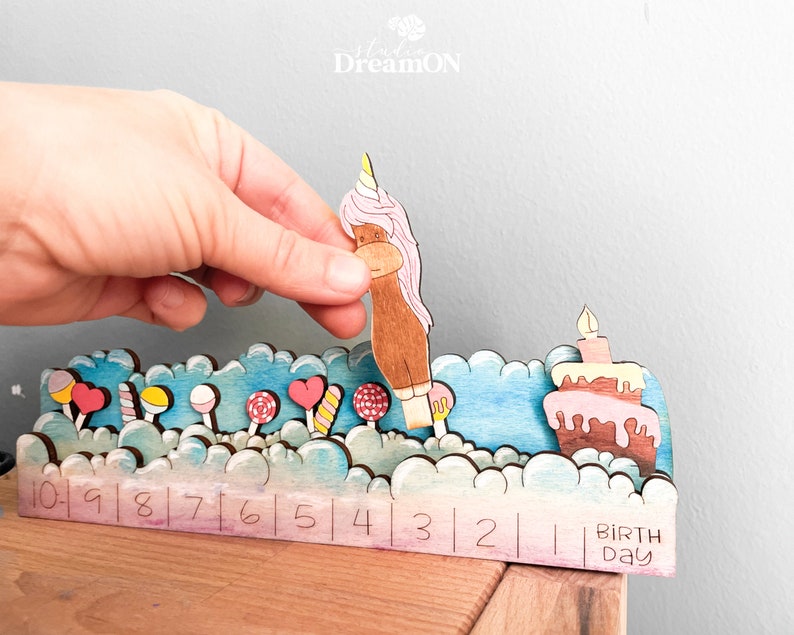Custom Birthday Countdown Calendar Whimsical Birthday Tracker With ...