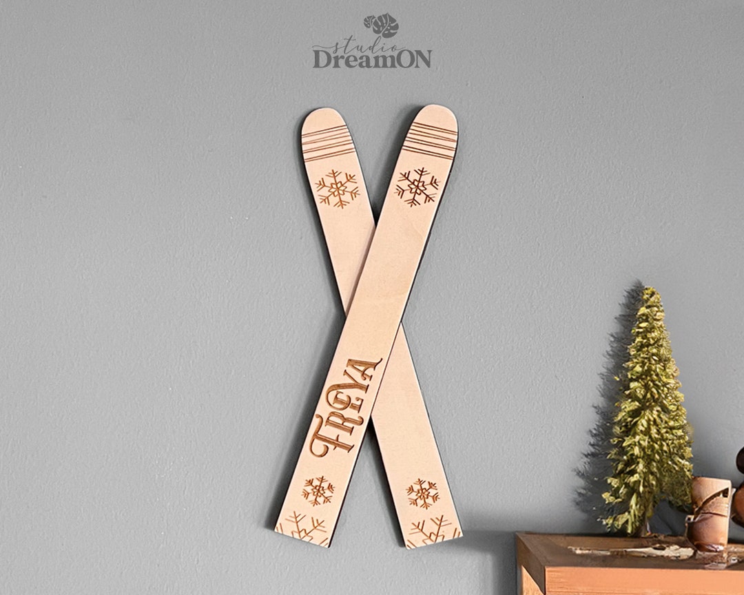 Custom Name Ski Sign - Wood Ski Wall Decor - Mountain Personalized ...