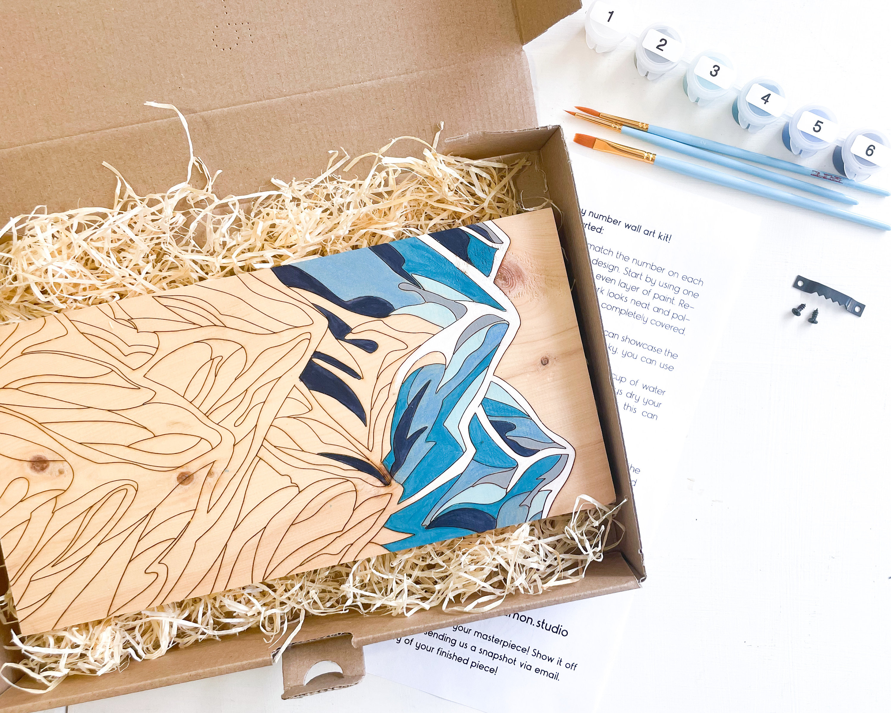 Wood Paint by Number Kit Mountain Peak Design, Wooden Wall Art Kit - Etsy