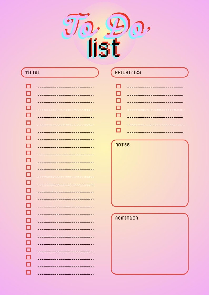 Daily to Do List Printable, Instant Download, Daily Planner, Printable ...