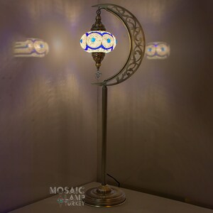 Multi Color Turkish Mosaic Moon Lamp, Turkish Floor Lamp, Turkish ...