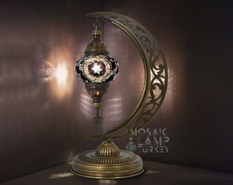 Glass Moon Lamp - Etsy