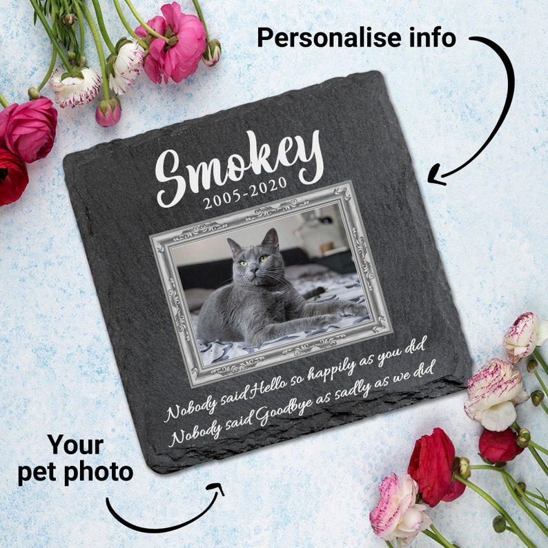 Personalized Pet Memorial Slate Stone, Engraved Tombstone (10x10cm) - Etsy
