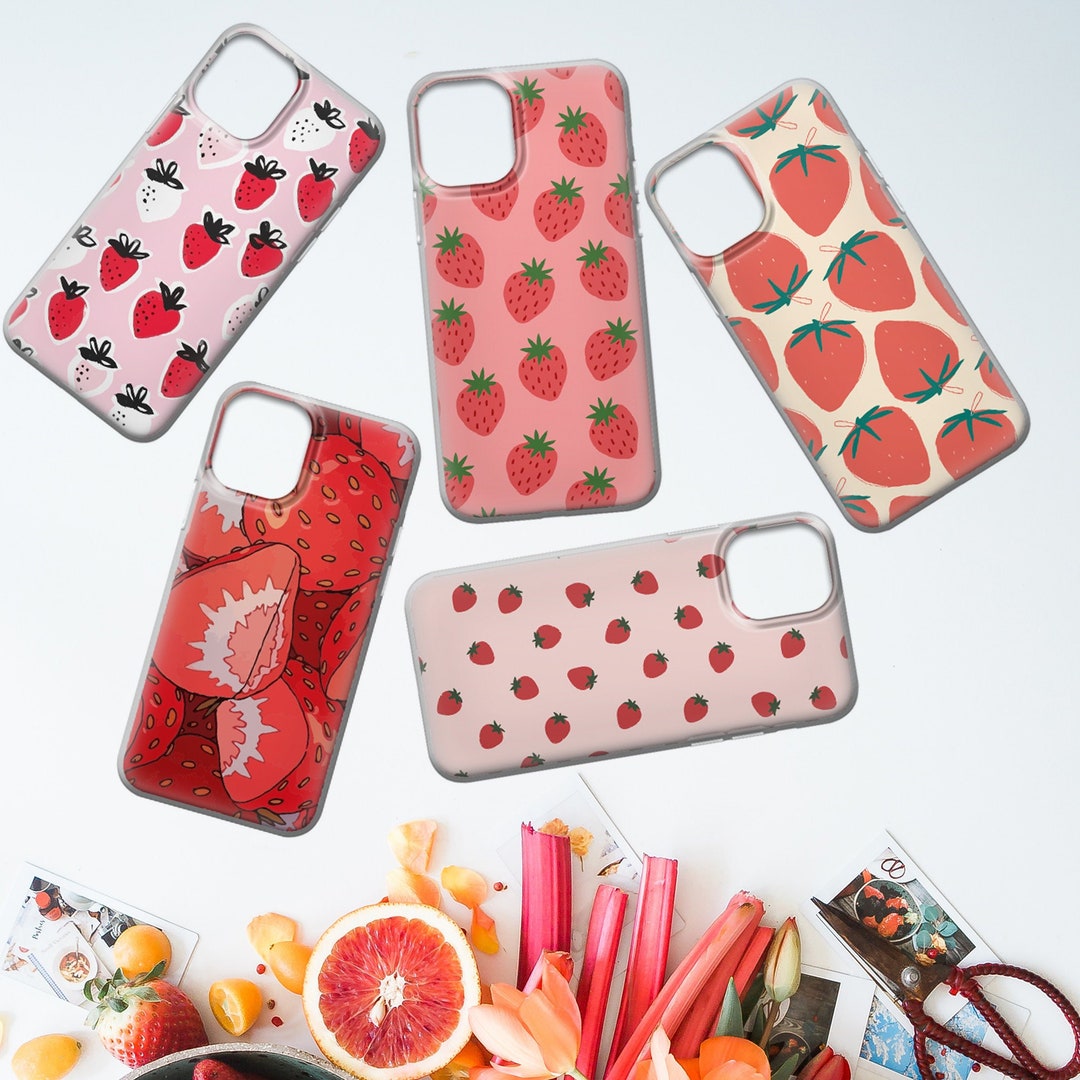Strawberry Phone Case Kawaii Pink Cover for iPhone 15 14 13 12 11 SE XR ...