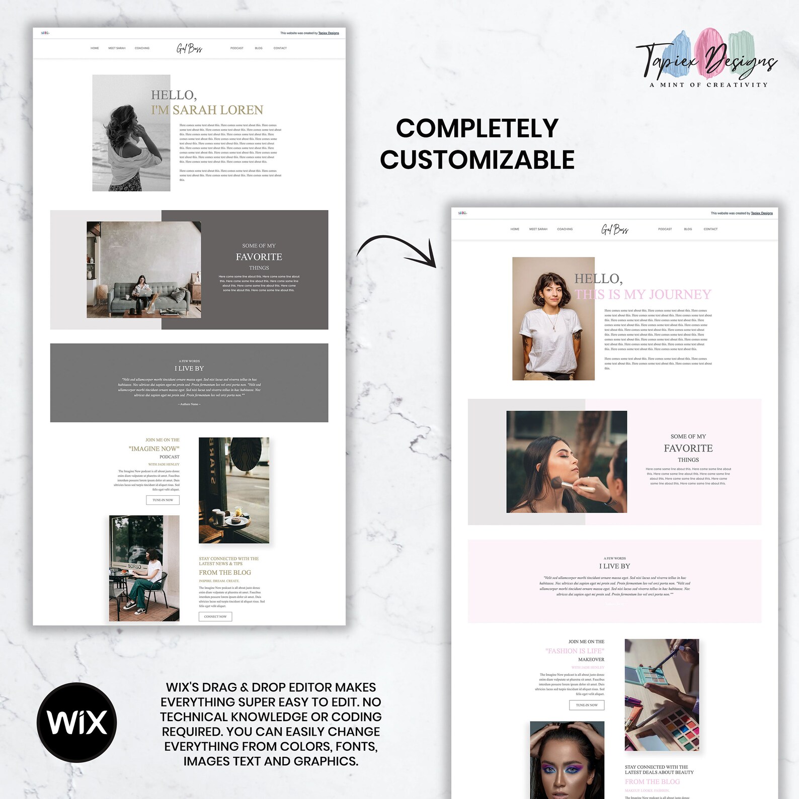 Wix Website Template - Life Coach Modern Design - Gal Boss - Wix ...