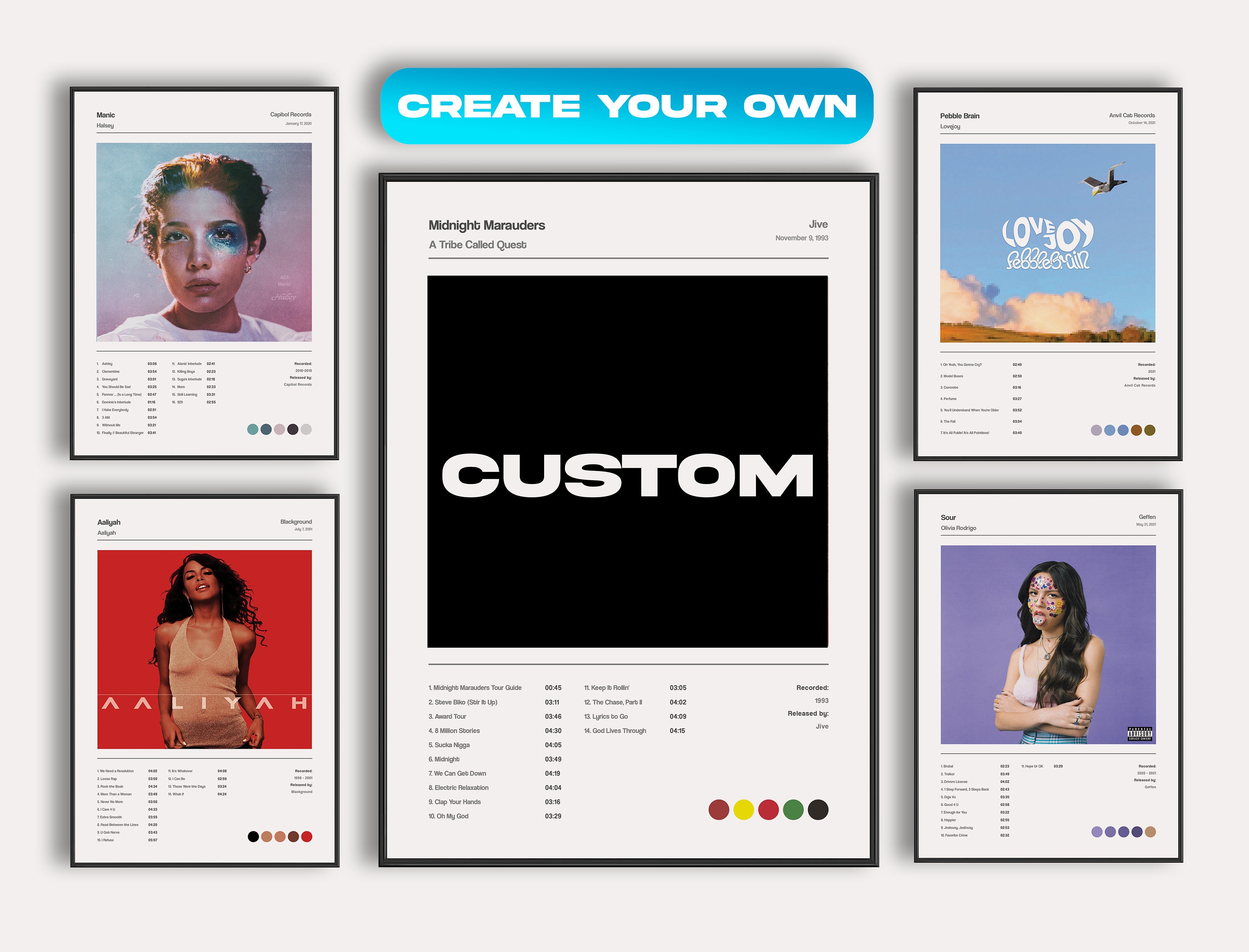 Art & Collectibles Prints custom album cover poster design personalized ...