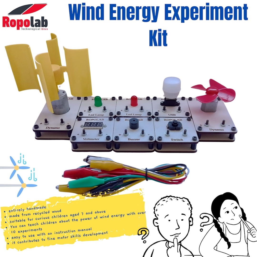 Wind Energy Experiment Set, DIY Wind Turbine Kit, Educational Science ...
