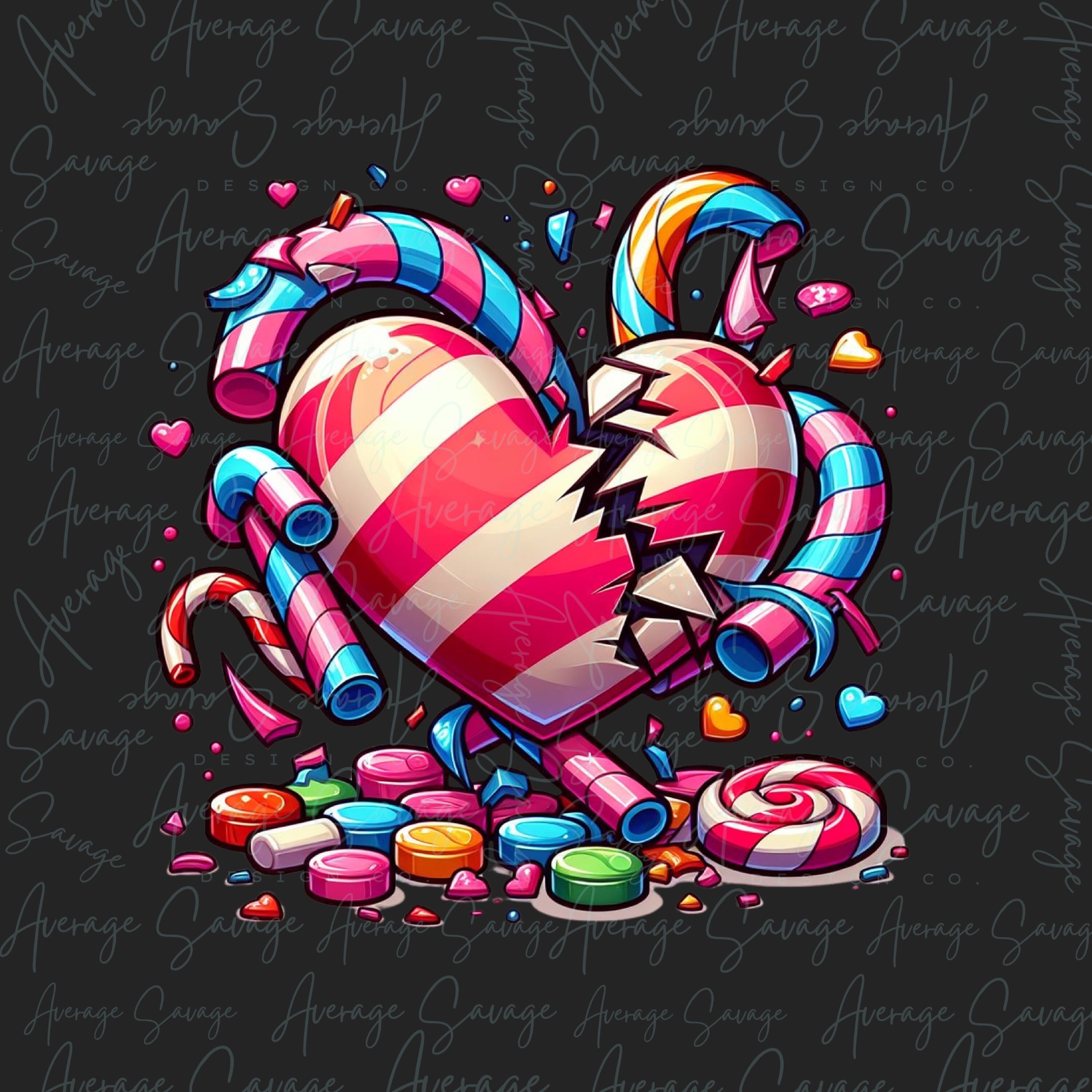 Broken Candy Valentine PNG - Etsy