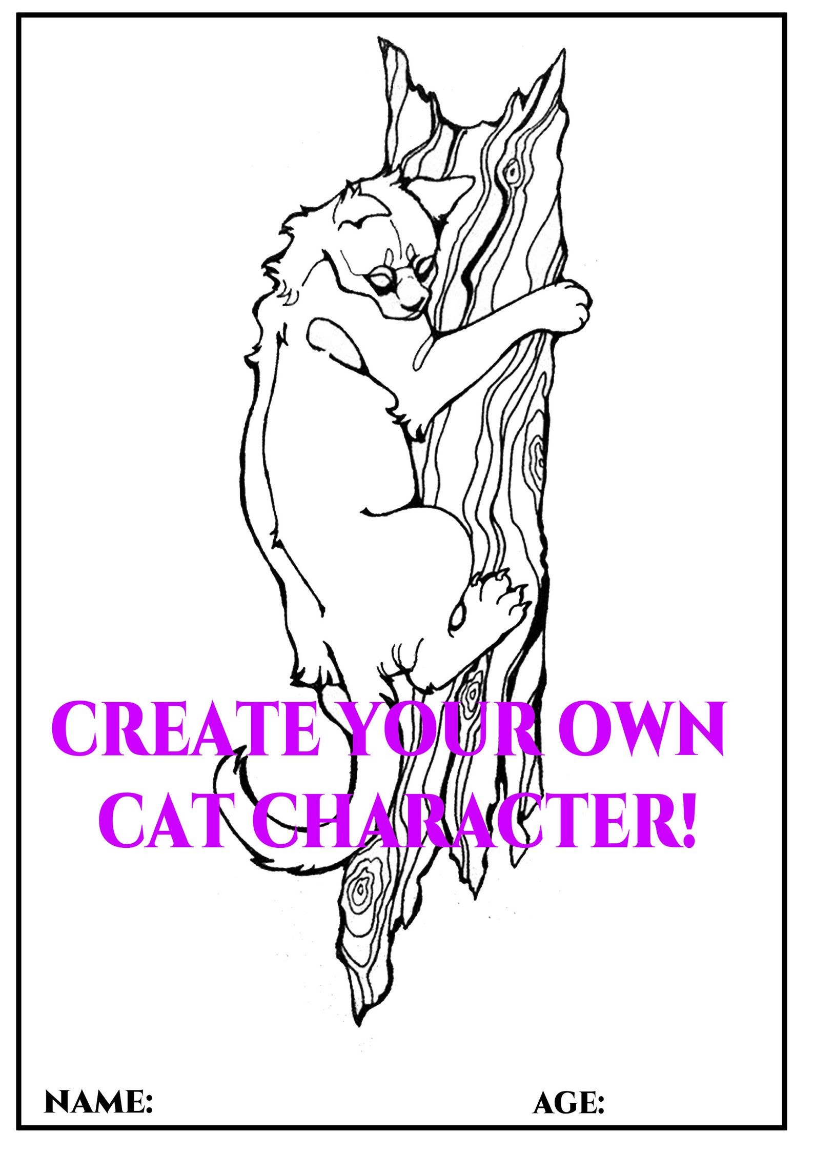 Create Your Own CAT OC | Cat Coloring Page | Roleplay | Kids Colouring ...